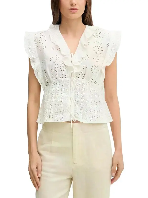 PEDRO DEL HIERRO Ruffle-detail Top - White