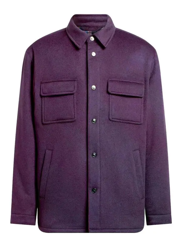 Etro Cashmere Patch-pocket Overshirt - Purple
