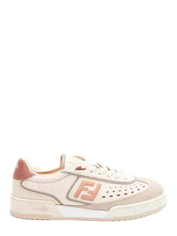 Fendi Match Leather Sneakers - Neutrals