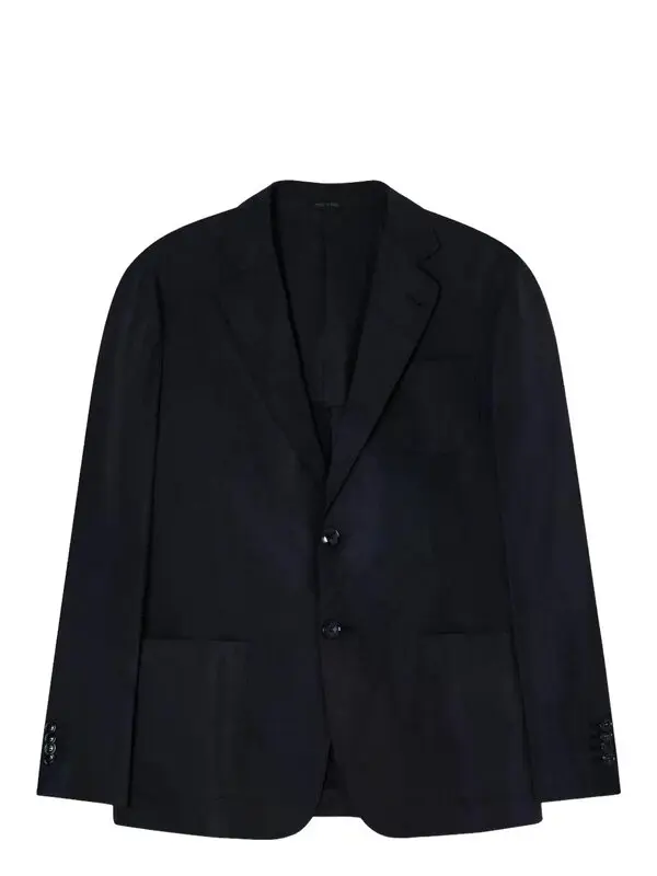 Giorgio Armani Patch-pocket Single-breasted Blazer - Black
