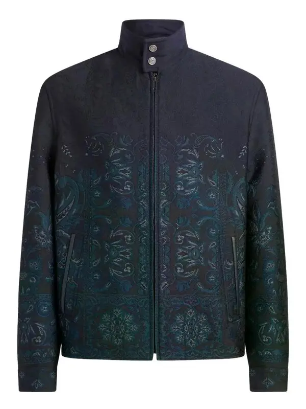 Etro Jacquard Paisley-print Jacket - Blue