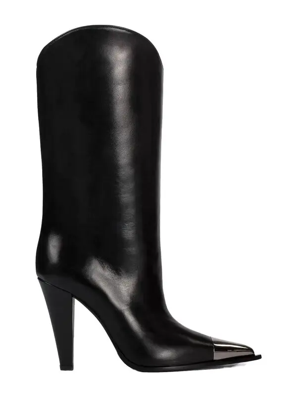 LE SILLA 110mm Tess Metallic-toe Boots - Black