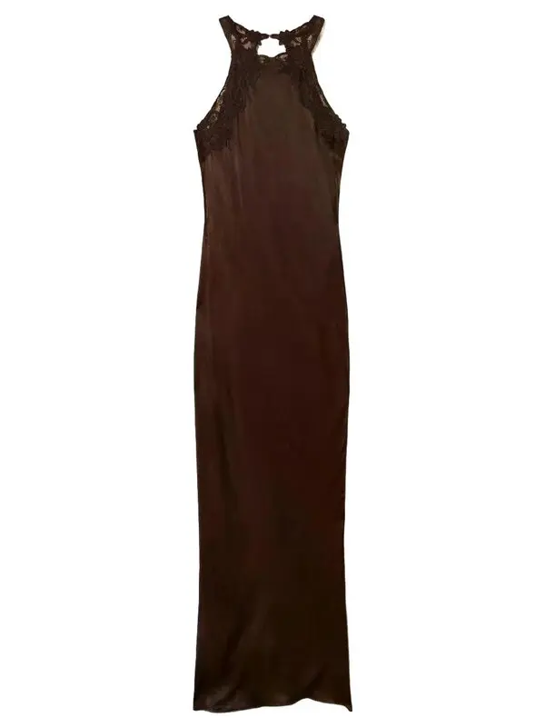 TWINSET Lace-insert Maxi Dress - Brown
