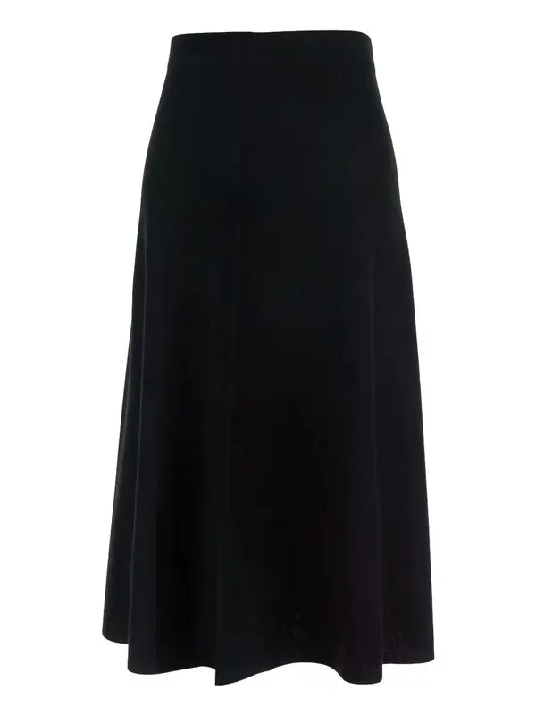 ALLUDE Knit Flared A-line Skirt - Black