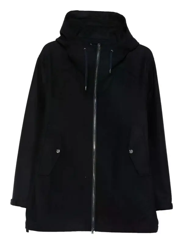 Herno Hooded Zip-front Coat - Blue