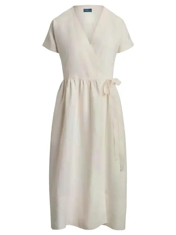 Polo Ralph Lauren Wrap Self-tie Midi Dress - White