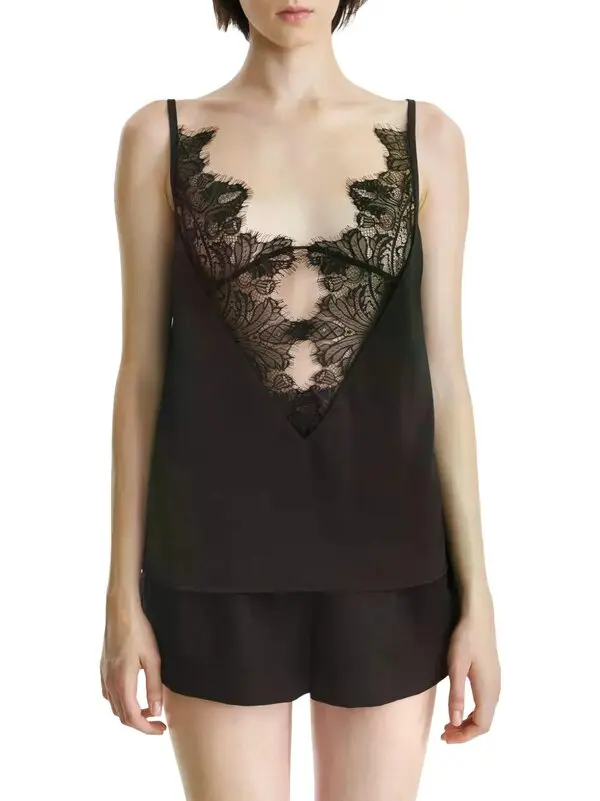 2310 STUDIO Lace-paneled Camisole - Black