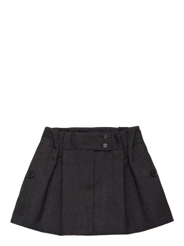 Prada Chevron Pleated Mini Skirt - Grey