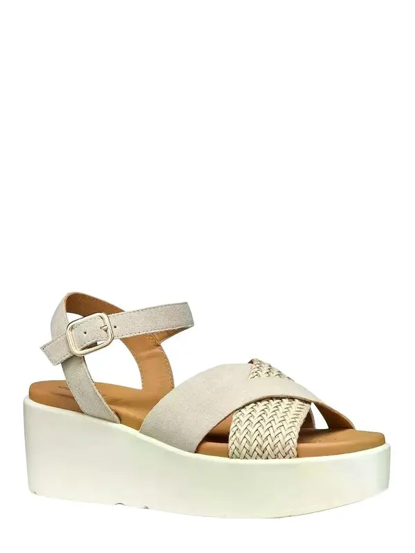 Geox 60mm Woven Cross-strap Platform Sandals - Neutrals