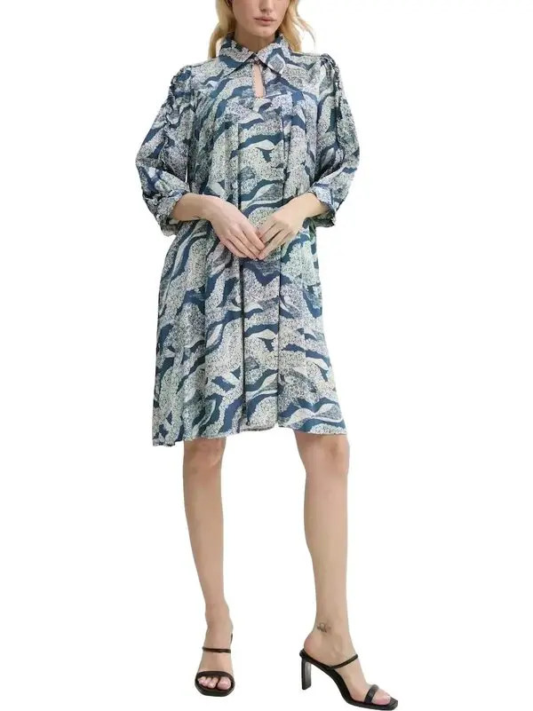 BRUUNS BAZAAR Abstract-print Mini Dress - Blue