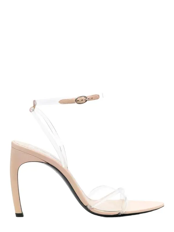 Victoria Beckham 100mm Clear-strap Leather Heeled Sandals - Neutrals