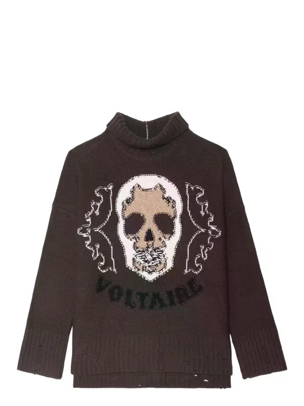 Zadig&Voltaire Skull-embellished Turtleneck Sweater - Brown