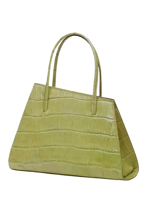 LIFFNER Mini Croc-embossed Leather Tote - Green