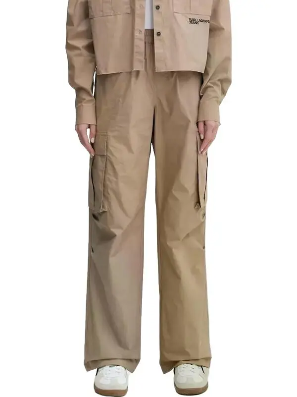 Karl Lagerfeld Cargo-pocket Cotton Trousers - Neutrals