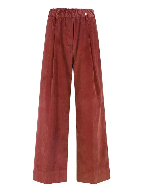 MYTHS Ribbed Velvet Trousers - Red
