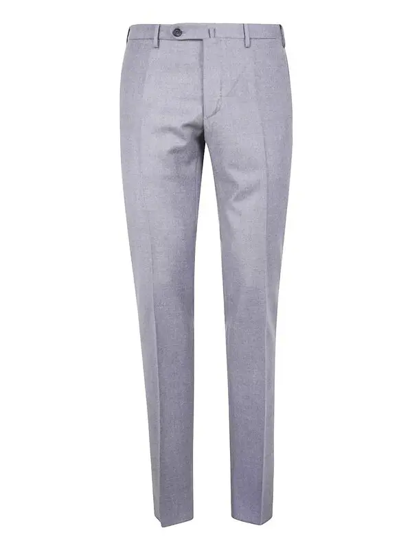 Incotex Flat-front Cotton Trousers - Grey