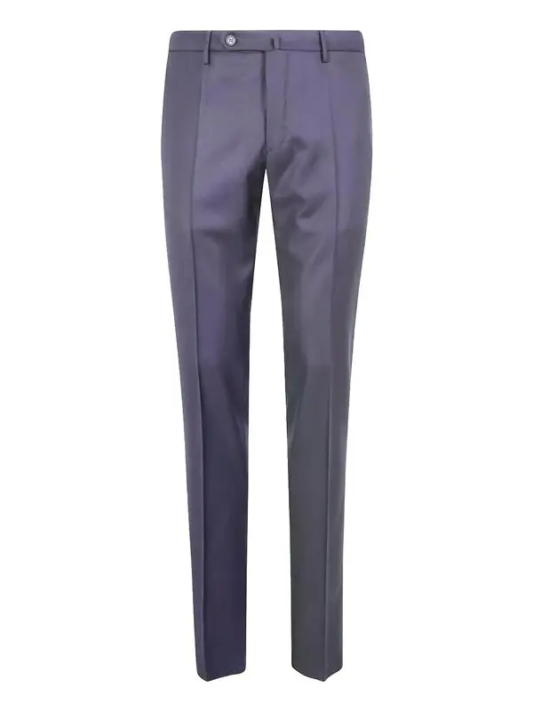 Incotex Flat-front Straight-leg Wool Trousers - Blue