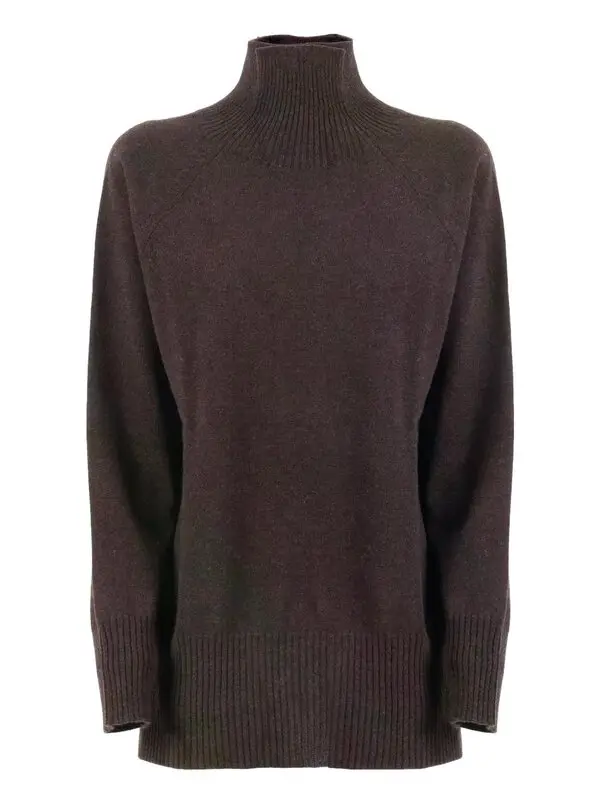 KANGRA Raglan-sleeve Turtleneck Sweater - Brown