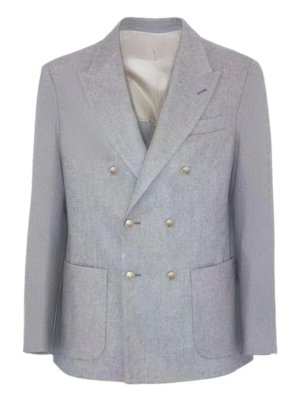 Eleventy Peak-lapel Double-breasted Jacket - Grey