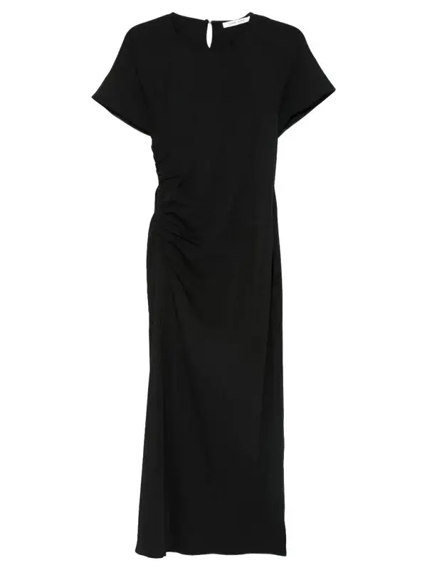 SAMSOE SAMSOE Crew-neck Midi Dress - Black