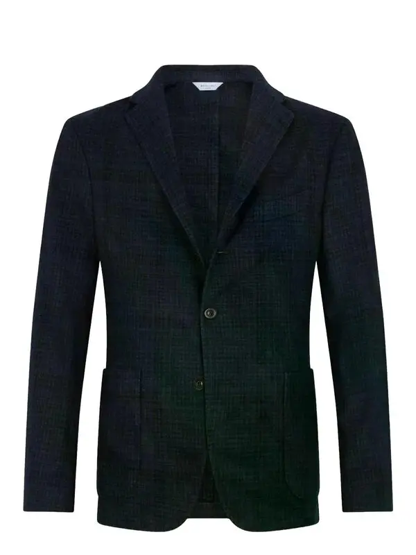 Boglioli Checked Single-breasted Blazer - Blue