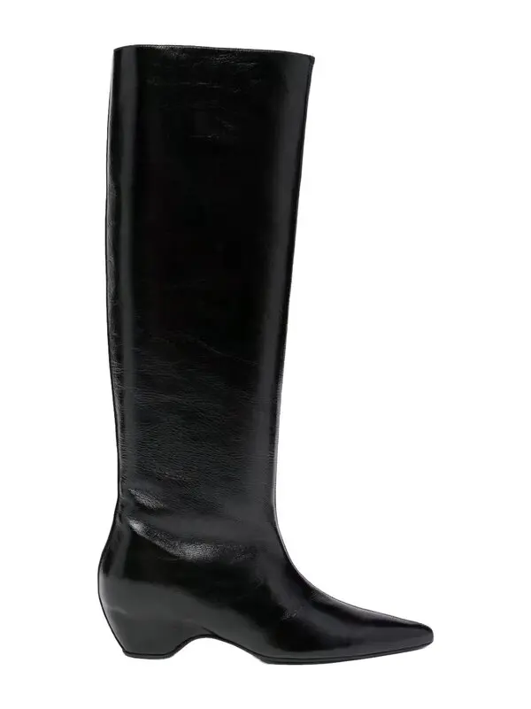 Khaite 30mm Sybil Leather Knee-high Boots - Black