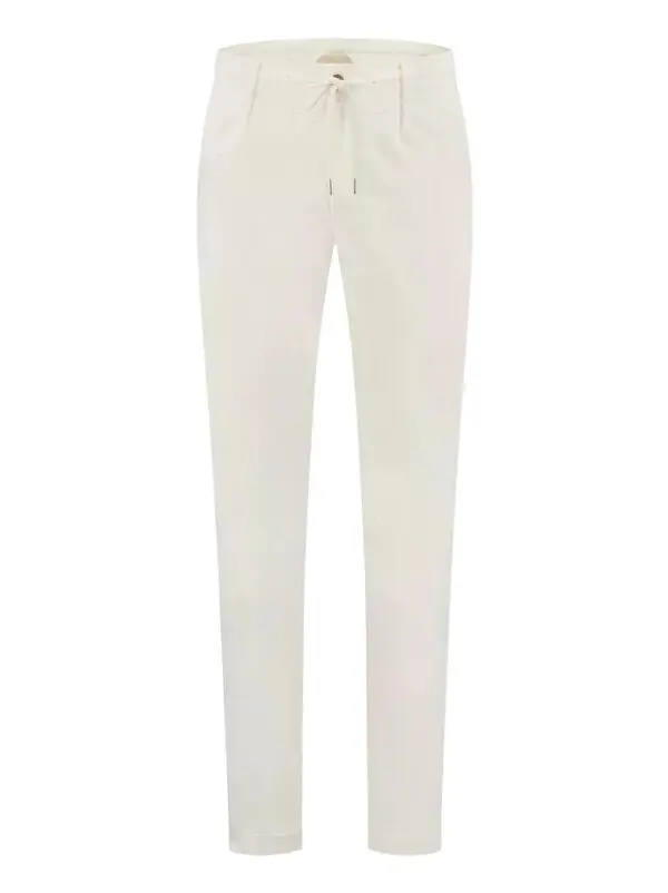 AURELIEN Drawstring-zip Trousers - White