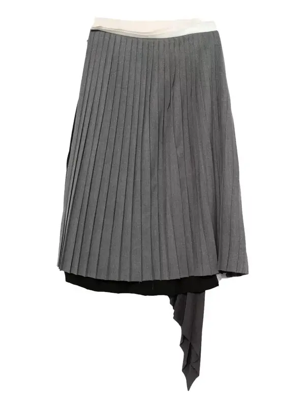 FEDERICO CINA Pleated Asymmetric Skirt - Black