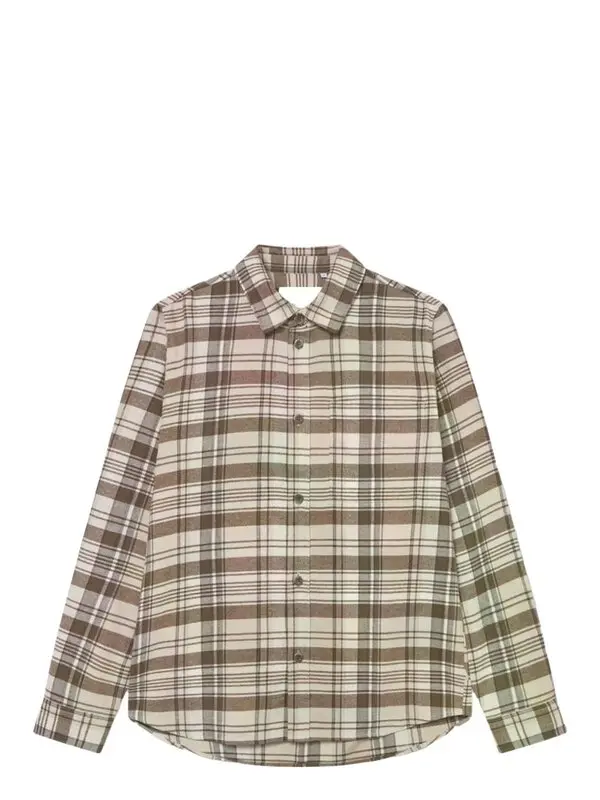LES DEUX Checked Button-fastening Shirt - Brown