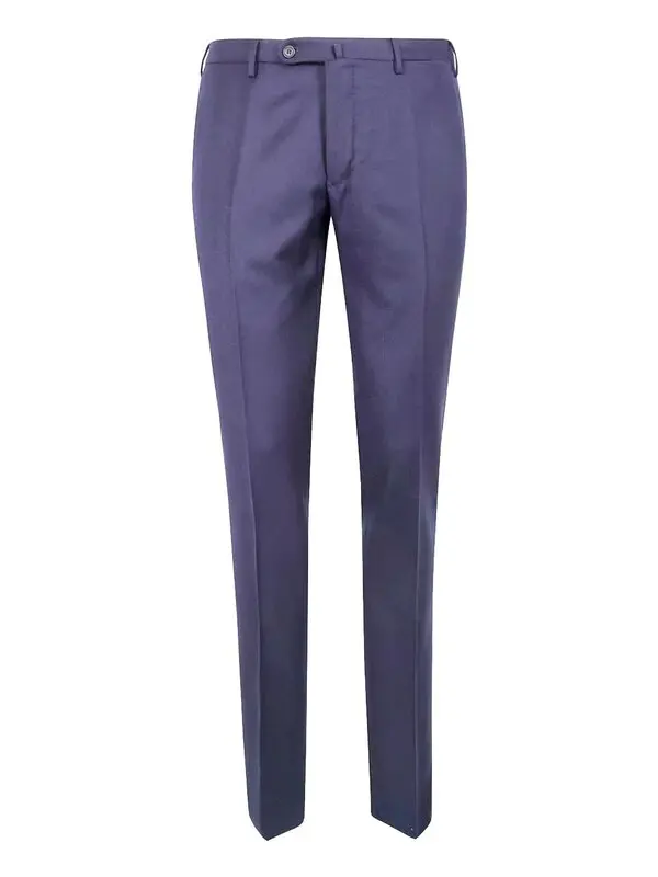 Incotex Flat-front Cotton Trousers - Blue