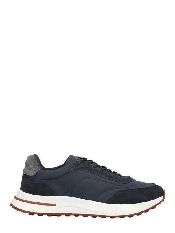 Loro Piana Suede-panel Nylon Sneakers - Blue