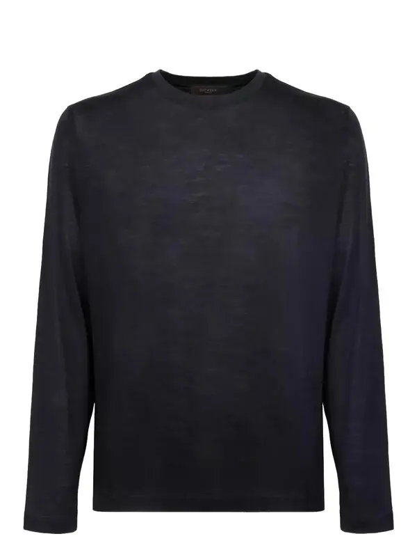 SLOWEAR Ribbed-collar Long-sleeve T-shirt - Blue