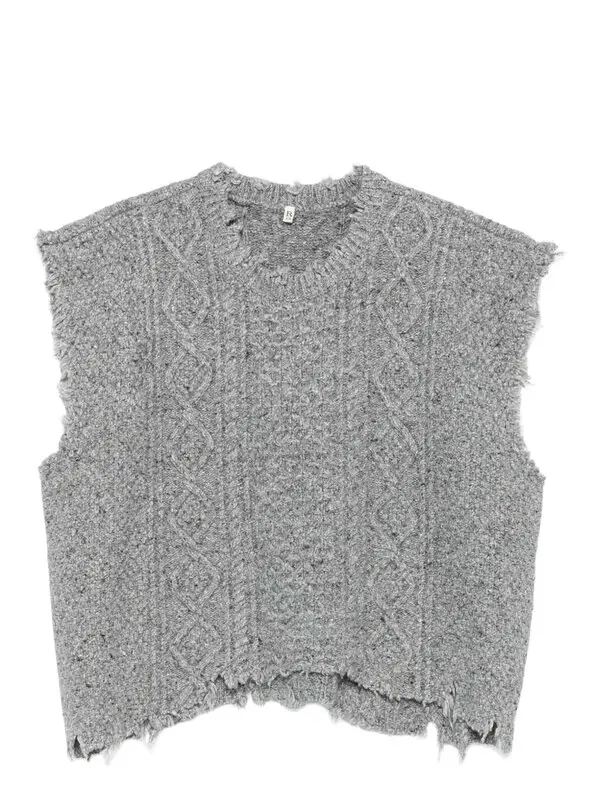 R13 Frayed Cable-knit Top - Grey