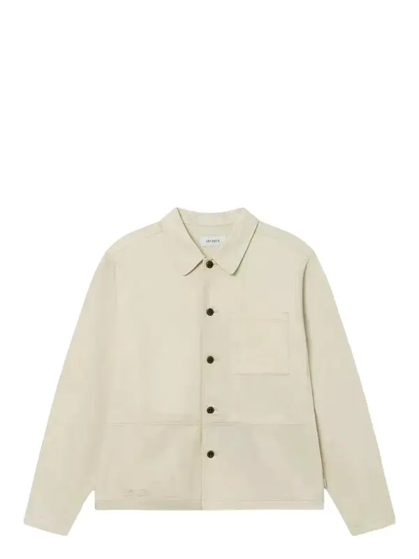 LES DEUX Floral-embroidered Overshirt - Neutrals