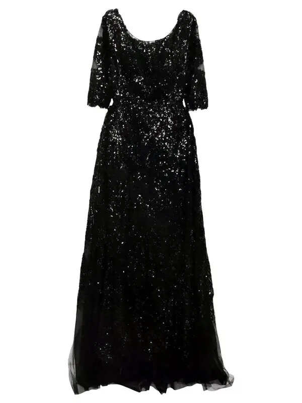 SAIID KOBEISY Sequin-embroidered Dress - Black