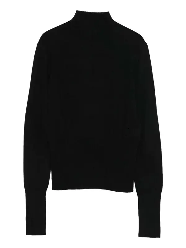 Patrizia Pepe High-neck Long-sleeve Sweater - Black
