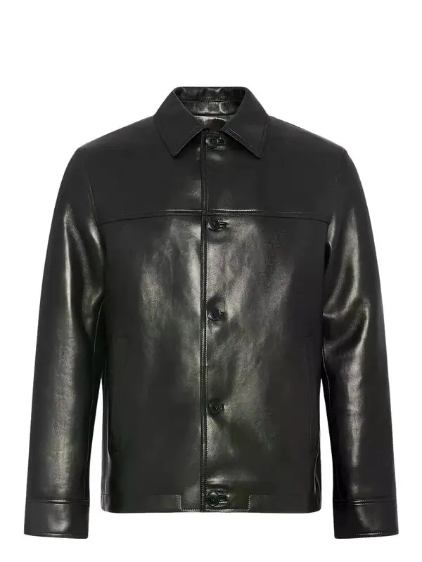 YVES SALOMON Lamb Leather Button-fastening Jacket - Black