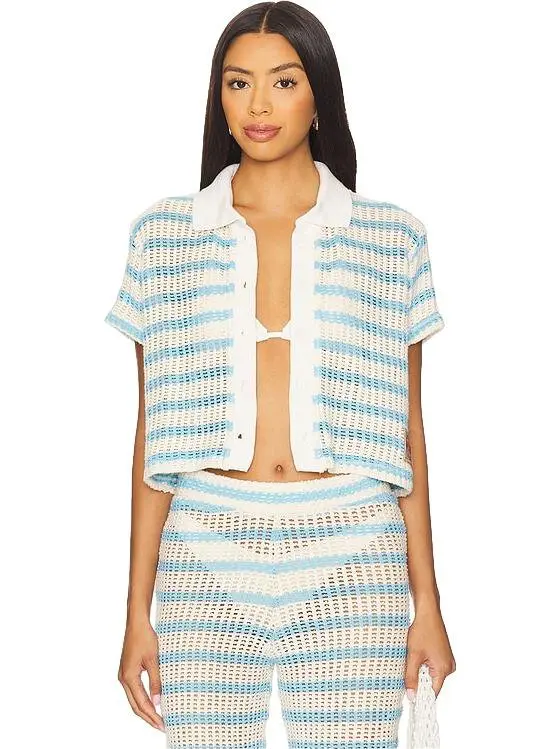 MAAJI Wavy Crochet Shirt - Medium Blue