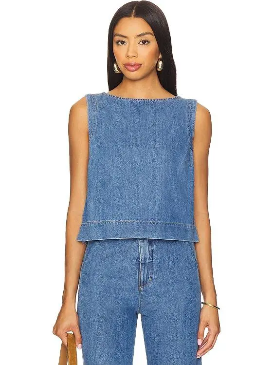 Joe's Jeans Boat Neck Denim Shell Top - Revelation