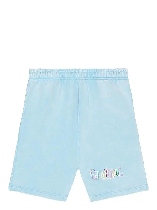 STAY COOL Tribal Acid Wash Short - Light Denim