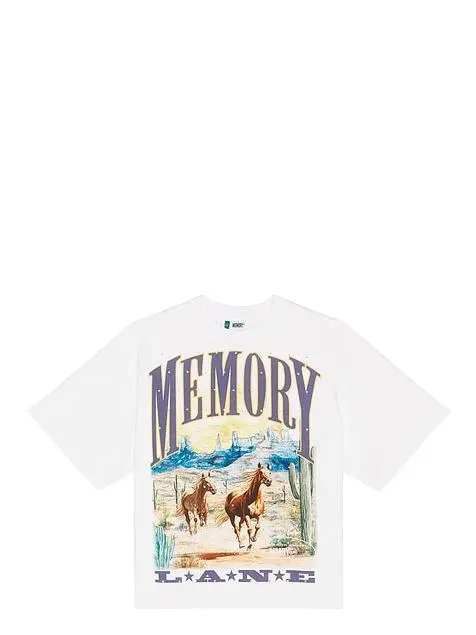 MEMORY LANE Wild Horses Crop Tee In White - Off White