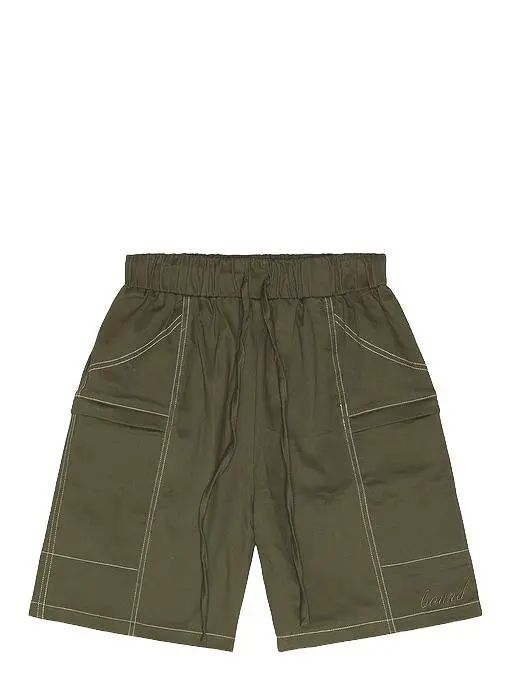 BOUND Canvas Contrast Shorts - Army Green