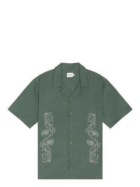 BOUND Floral Embroidery Shirt - Green