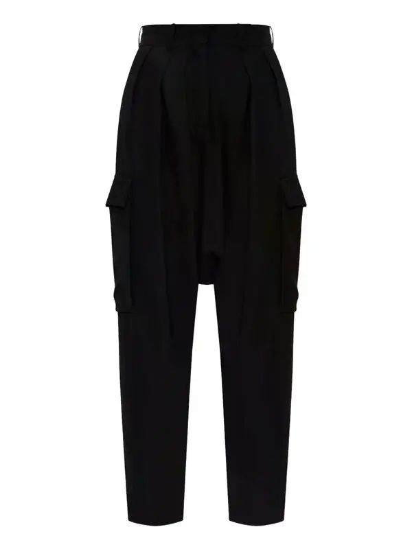 Loewe Pleated Cargo Trousers - Black