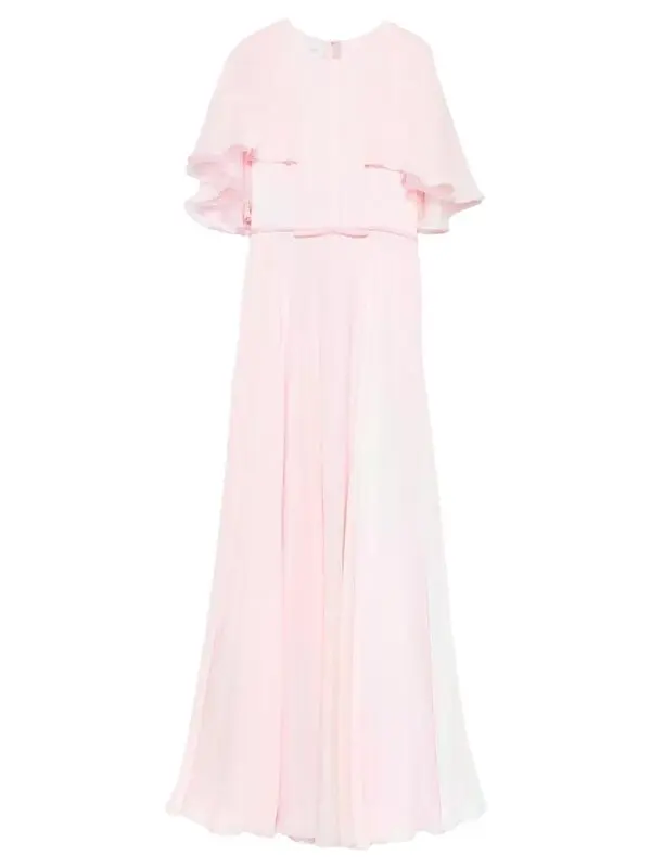 Giambattista Valli Bow-detailed Cape-sleeve Dress - Pink