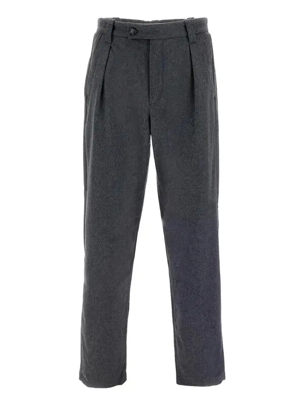 A.p.c. Pleated Wool-blend Trousers - Grey