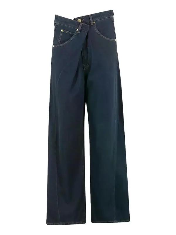 DARKPARK Ines Fold-over Wide-leg Jeans - Blue