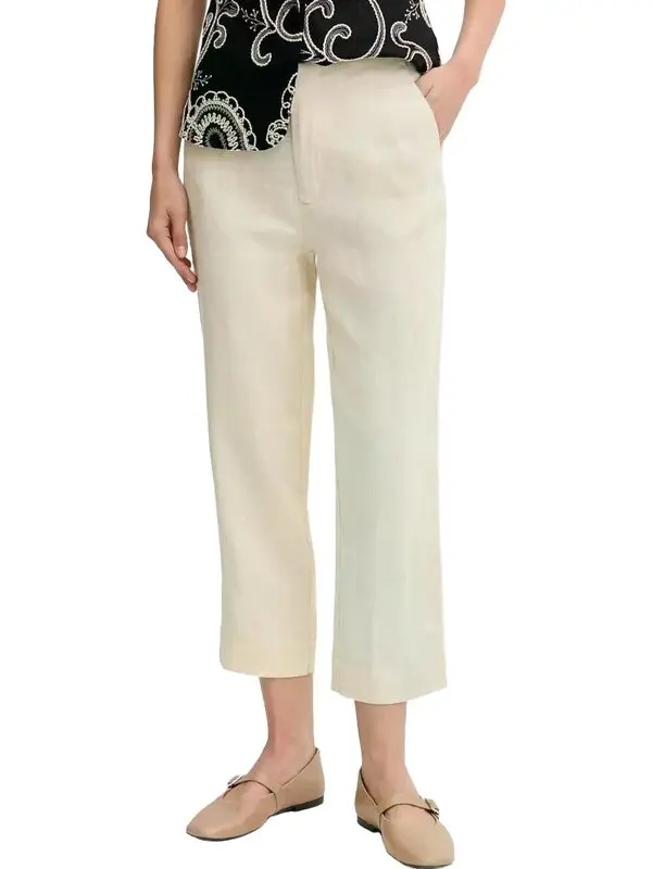 PEDRO DEL HIERRO Cropped Linen Trousers - Neutrals