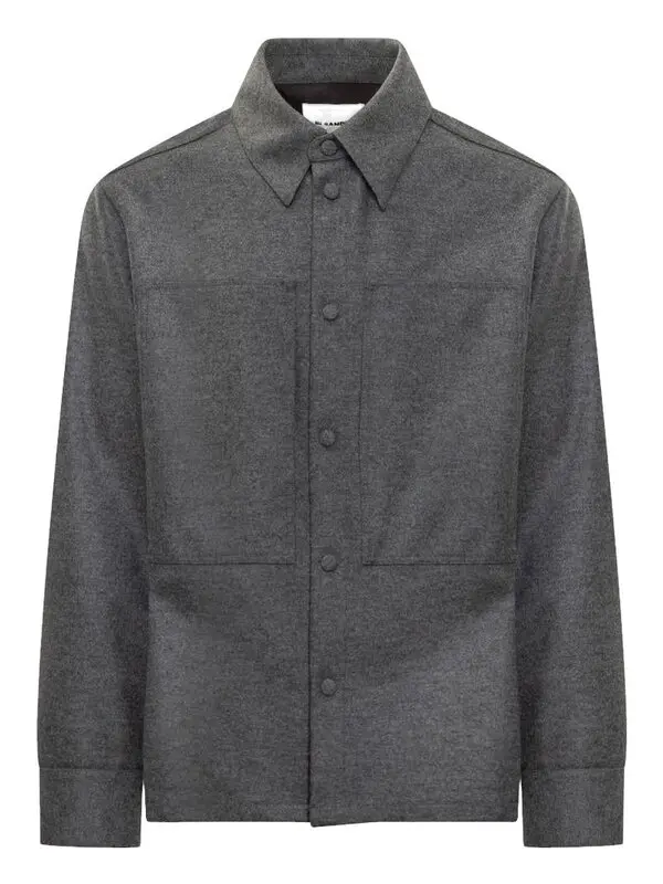 JIL SANDER Wool Jacket With Buttons - Grey