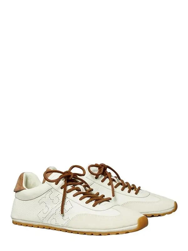 Tory Burch Field Sneaker - Cream/white Mocha/gingerbread Brown